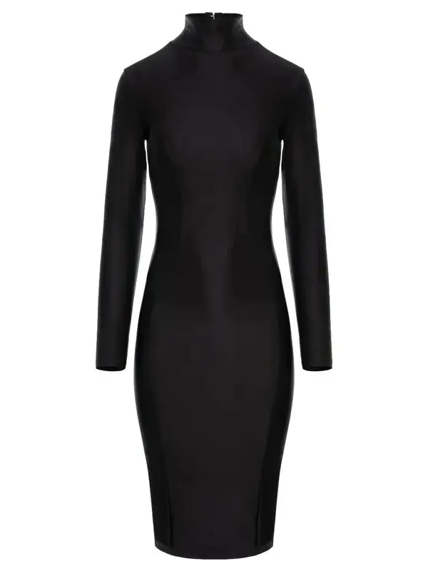 MURMUR Cast Long-sleeve Midi Dress - Black