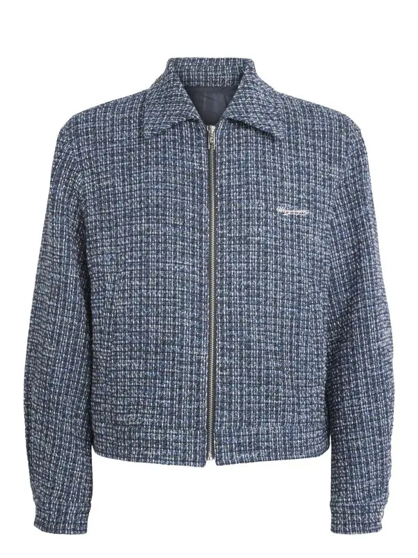 WOOYOUNGMI Cotton-blend Tweed Jacket - Blue