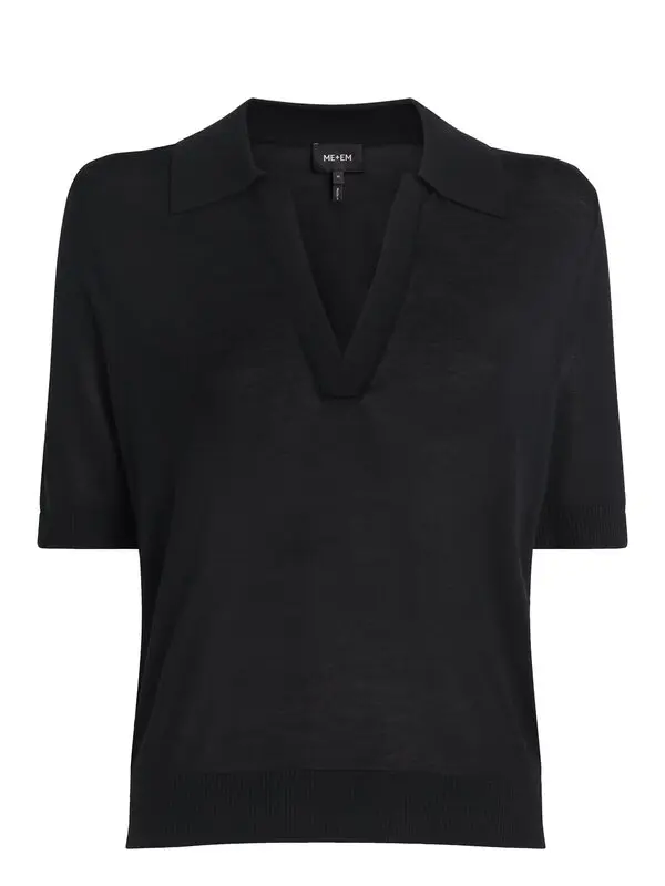 ME+EM Silk Polo Shirt - Black