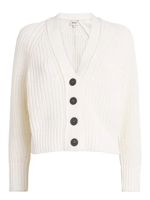 ME+EM Organic Cotton Weekend Cardigan - White