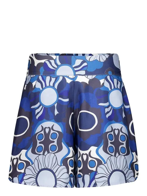 PAULA Name' Printed Silk Twill Shorts - Multicolour