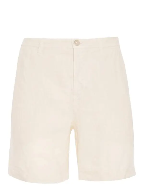 120% Lino Linen Bermuda Shorts - White