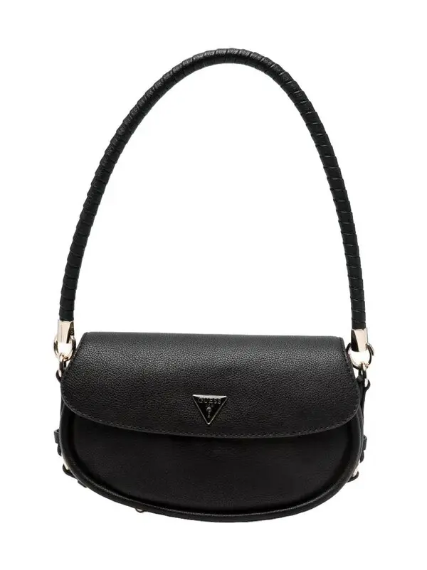Guess Danya Triangle Logo Leather Tote Bag - Black