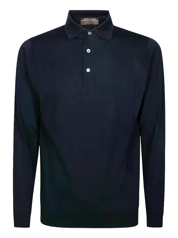 FILIPPO DE LAURENTIIS Long-sleeve Polo Shirt - Blue