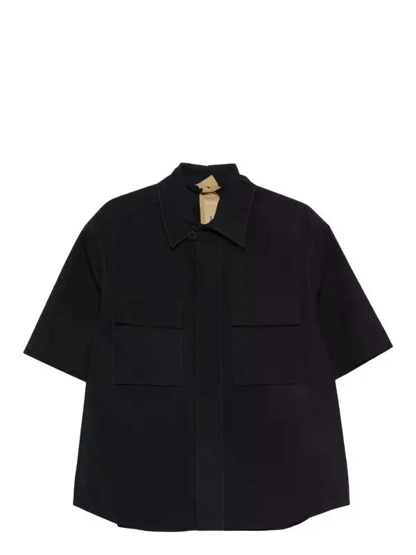TEN C Button-up Chest-pocket Shirt - Blue