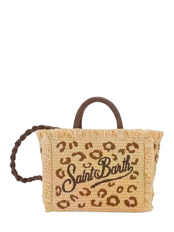 MC2 SAINT BARTH Leopard-print Fringed Tote - Neutrals