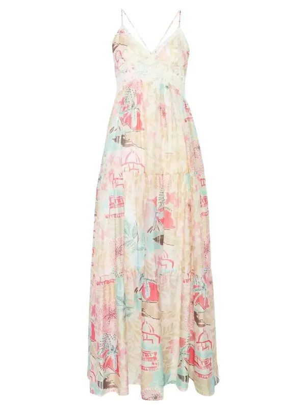 ERMANNO FIRENZE Lace Floral Maxi Dress - Neutrals