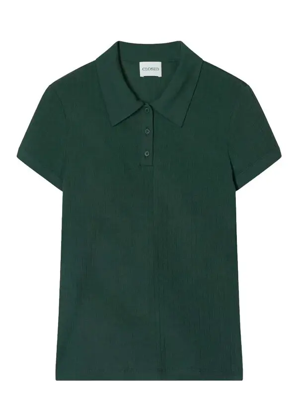 Closed Ribbed Polo Short-sleeve - Green