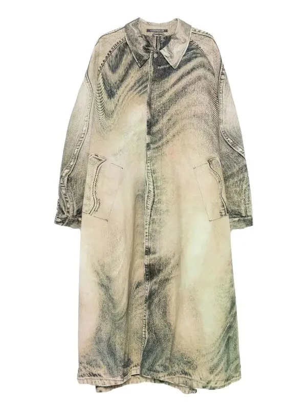 Camper Distorted Printed Coat - Neutrals
