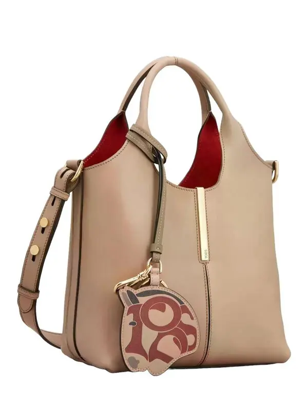 TOD'S Tote Bag With Horse Charm - Neutrals
