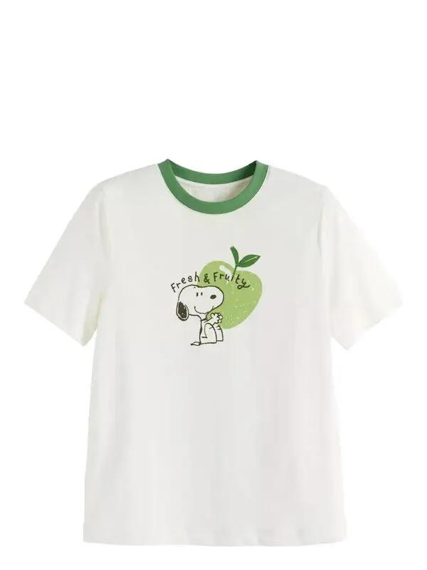 Chinti & Parker Snoopy Apple Graphic T-shirt - White