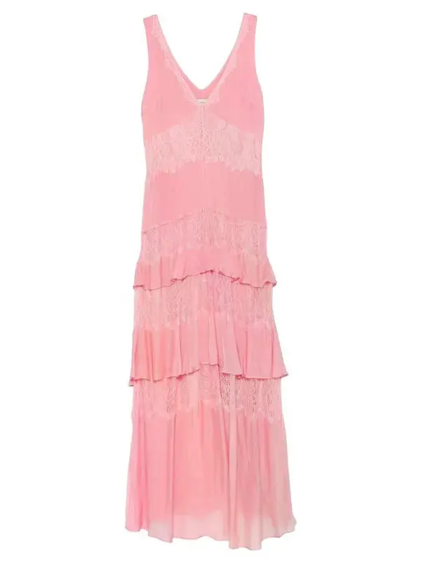 ERMANNO FIRENZE Lace Tiered Dress - Pink