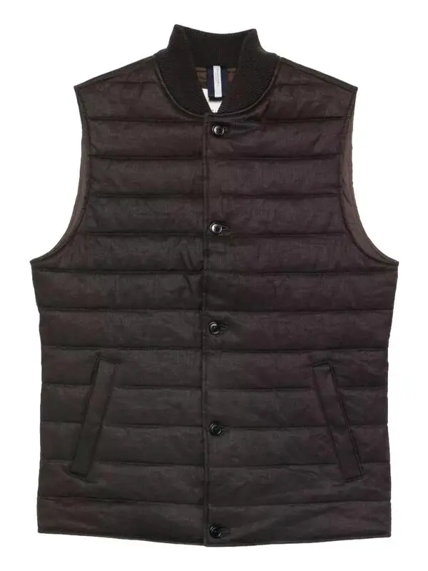PROFUOMO Quilted Gilet - Brown