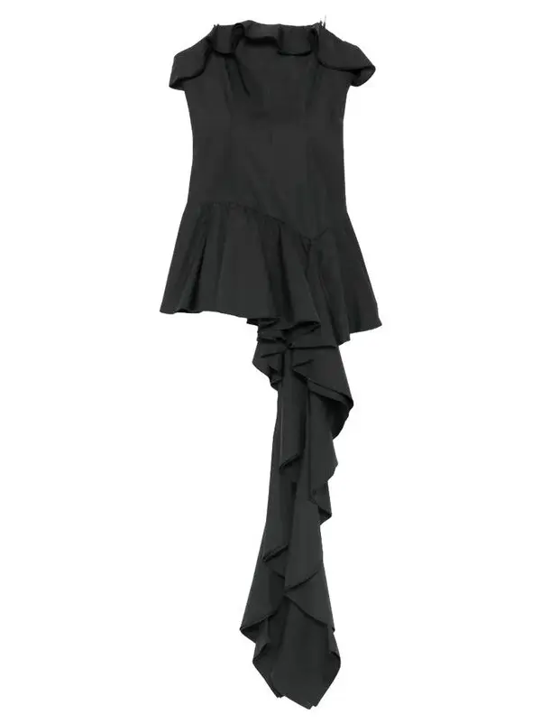 Giuseppe Di Morabito Ruffled Asymmetric Mini Dress - Black