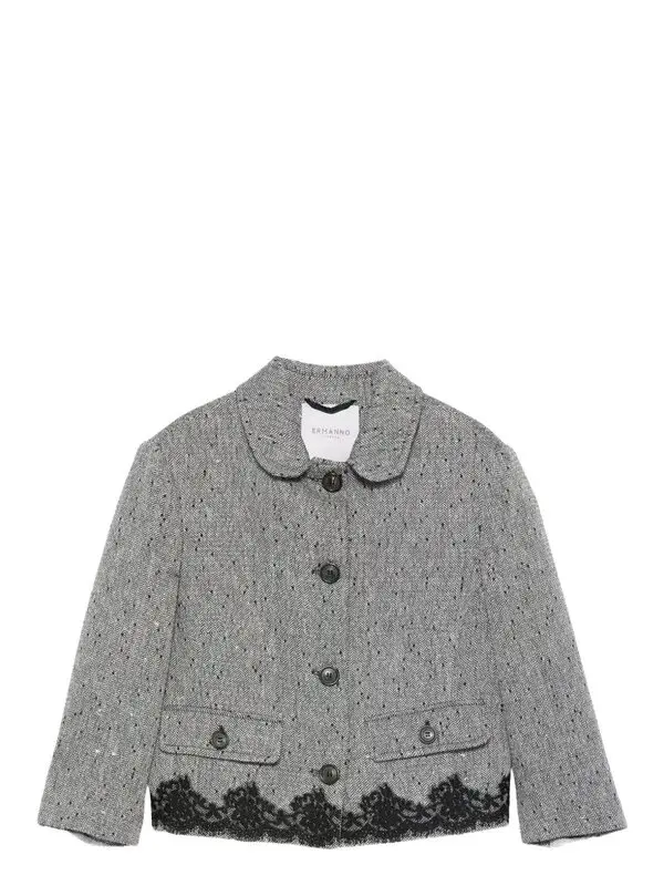 ERMANNO FIRENZE Lace-trimmed Jacket - Grey