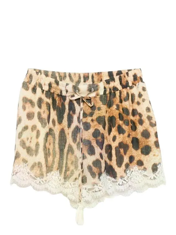 ERMANNO FIRENZE Leopard-print Shorts - Neutrals