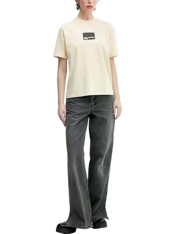 Karl Lagerfeld Logo-print Crew-neck T-shirt - Neutrals