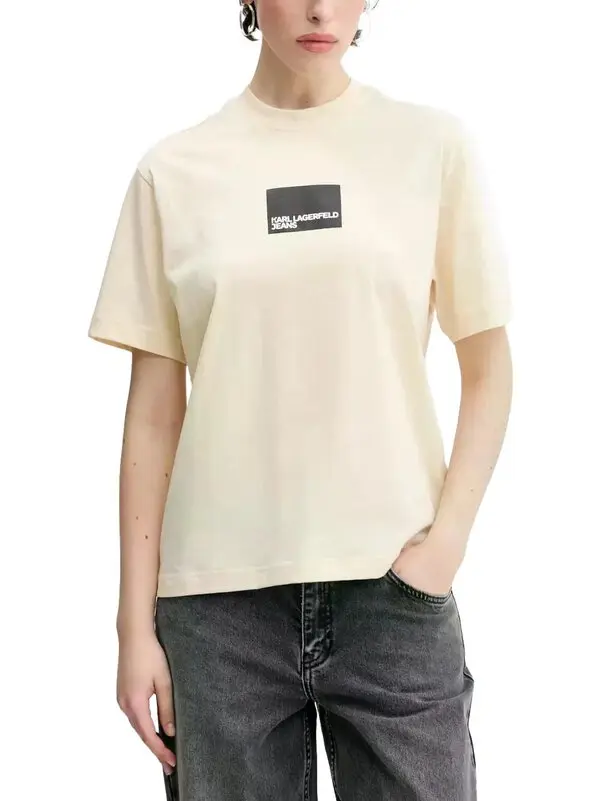 Karl Lagerfeld Logo-print Crew-neck T-shirt - Neutrals