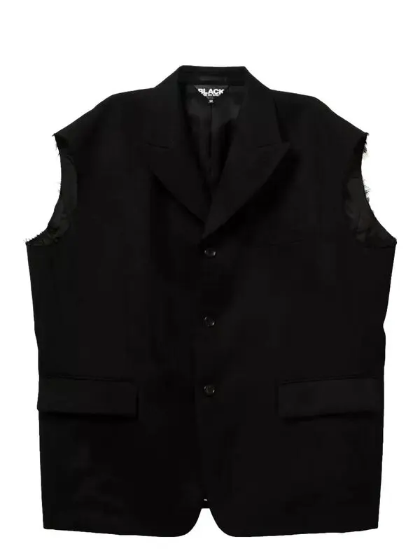 Comme Des Garçons Deconstructed Sleeveless Gilet - Black