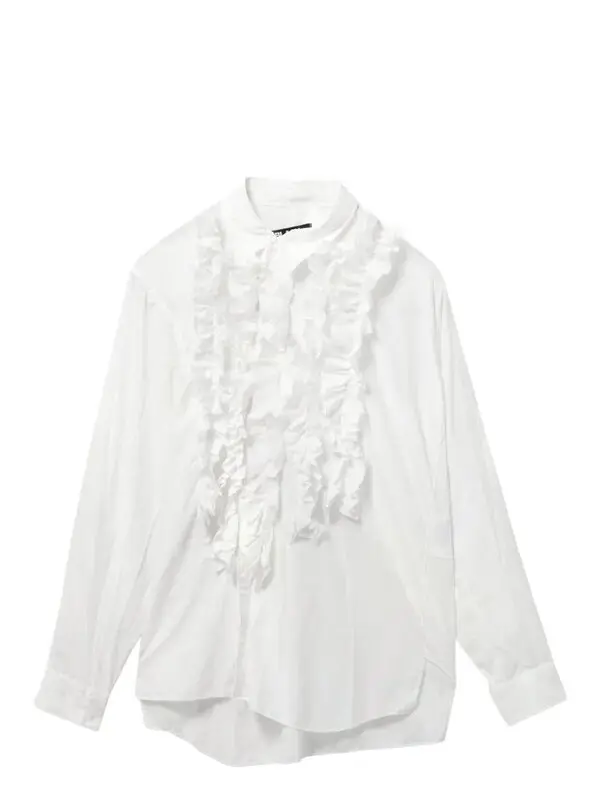 Comme Des Garçons Ruffled Long Sleeve Shirt - White
