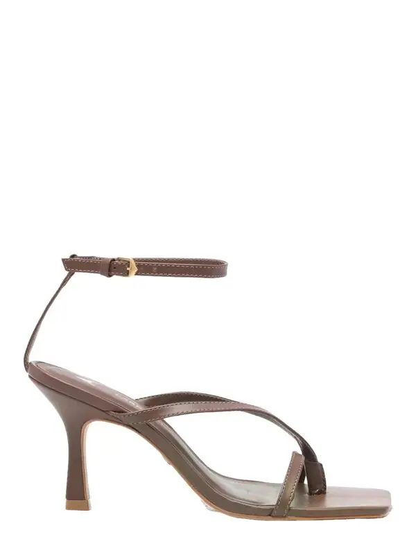 ANDREA CARRANO Square-toe Ankle-strap Sandals - Brown