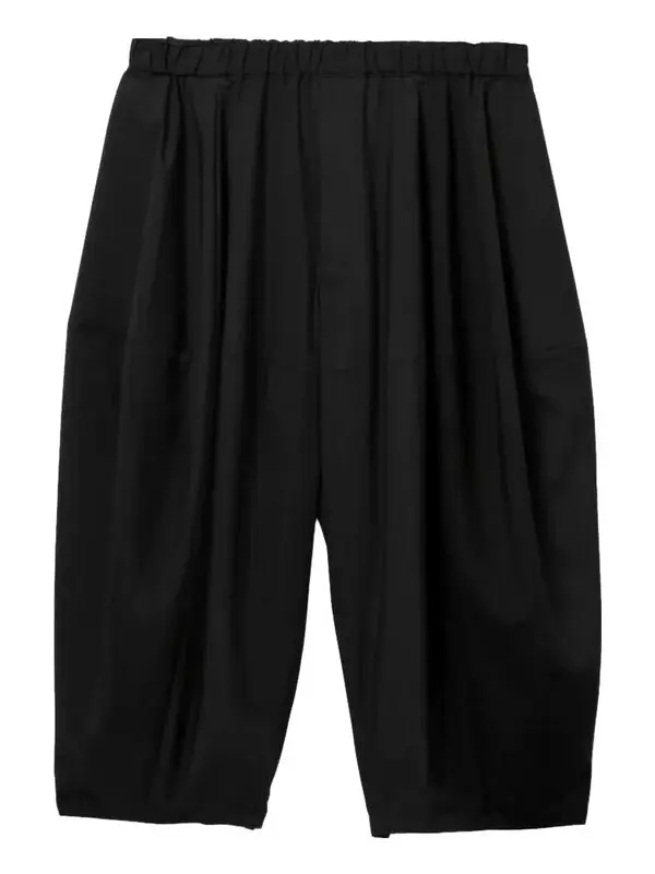 Comme Des Garçons Gathered Cropped Trousers - Black
