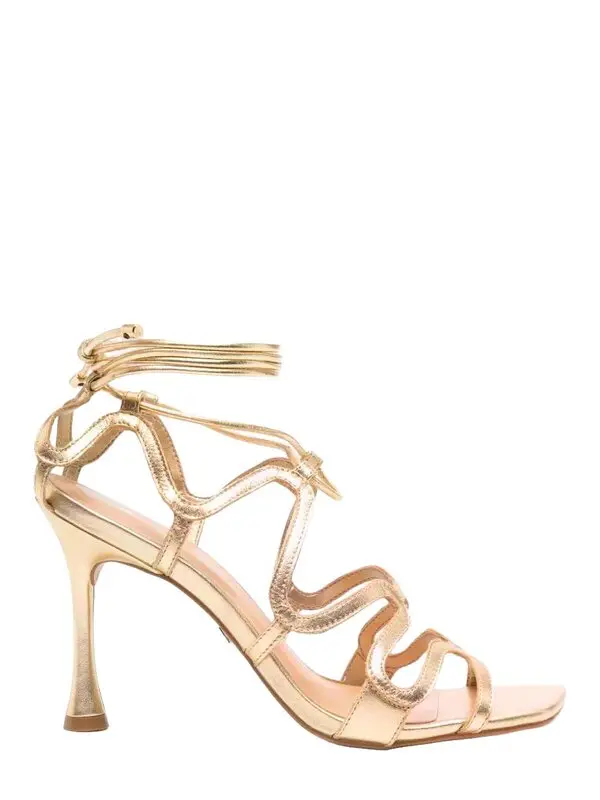 ANDREA CARRANO Tie-fastening Strappy Sandals - Gold