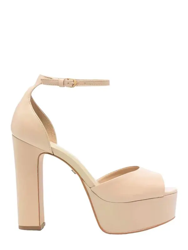 ANDREA CARRANO Buckle Platform Sandals - Neutrals