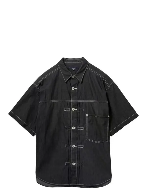 Comme Des Garçons Contrast Stitching Short-sleeve Shirt - Blue