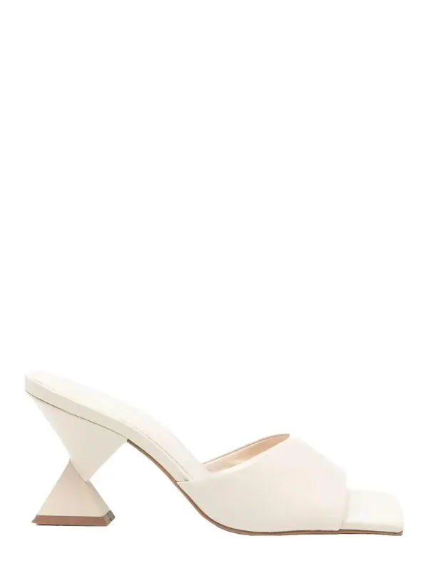 ANDREA CARRANO Geometric-heel Mules - Neutrals