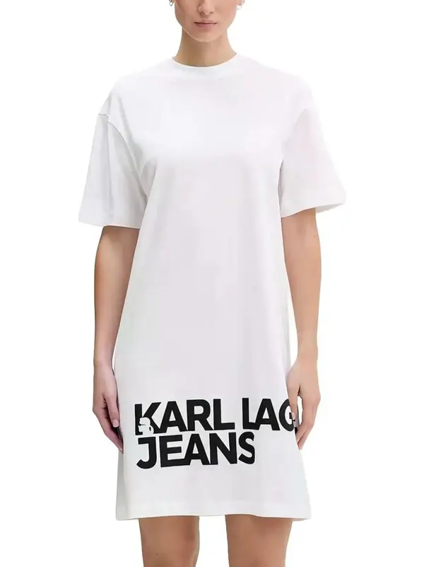 Karl Lagerfeld Crew-neck Mini Dress - White