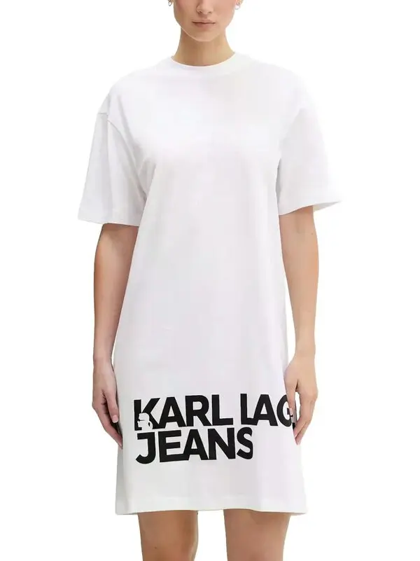 Karl Lagerfeld Crew-neck Mini Dress - White