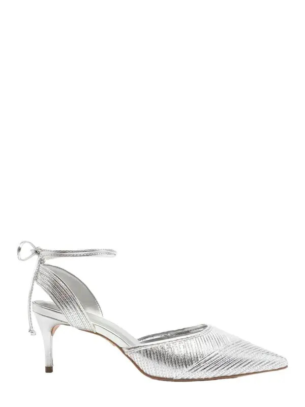 ANDREA CARRANO Pointed-toe Ankle-strap Pumps - Silver