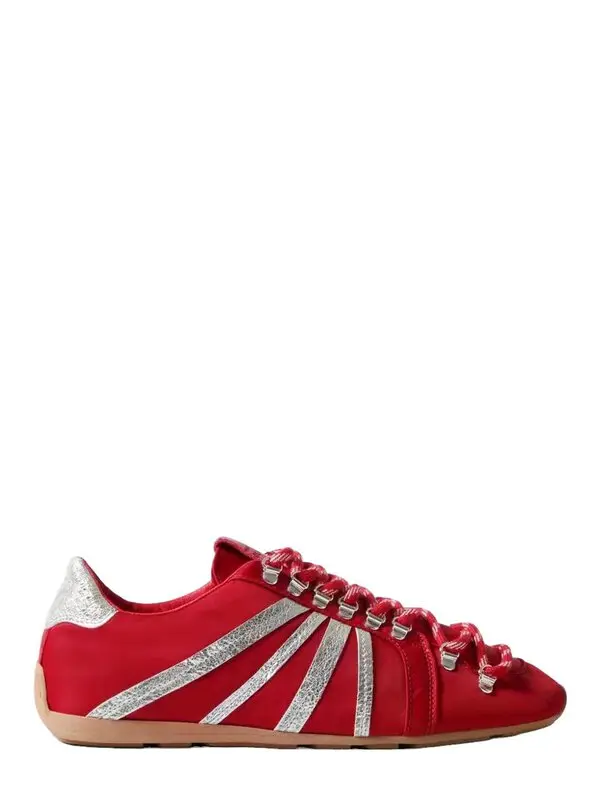 Claudie Pierlot Swing Striped Lace-up Sneakers - Red
