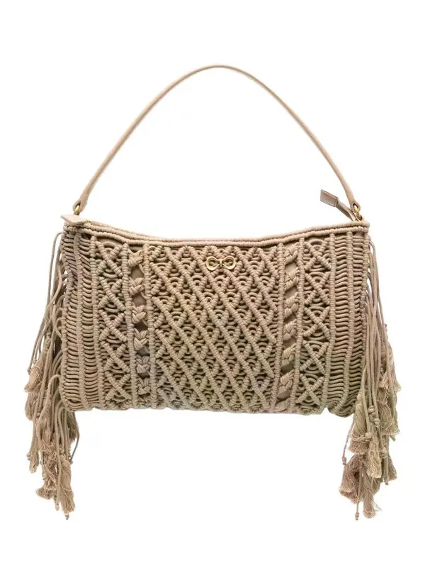 TWINSET Tassel-detail Shoulder Bag - Neutrals