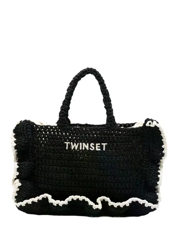 TWINSET Ruffled Tote Bag - Black