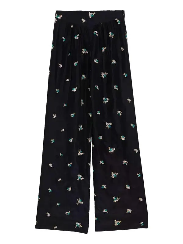FORTE_FORTE Floral Trousers - Black