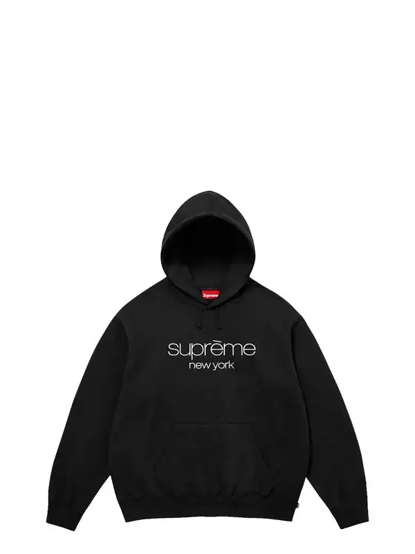 Supreme Classic Logo-embroidered Hoodie - Black