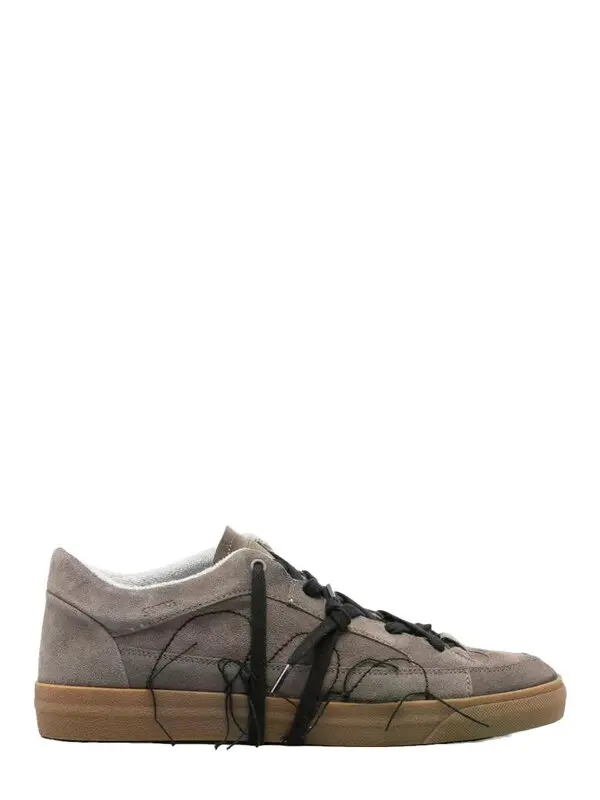 SANTHA Frayed Lace-up Sneakers - Brown