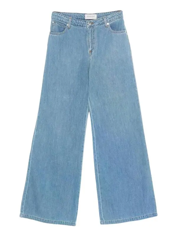 ERMANNO FIRENZE Five-pocket Wide Leg Jeans - Blue