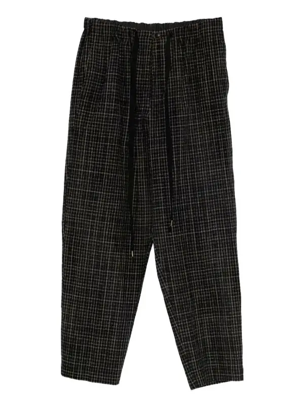 INDIVIDUAL SENTIMENTS Plaid Trousers - Black
