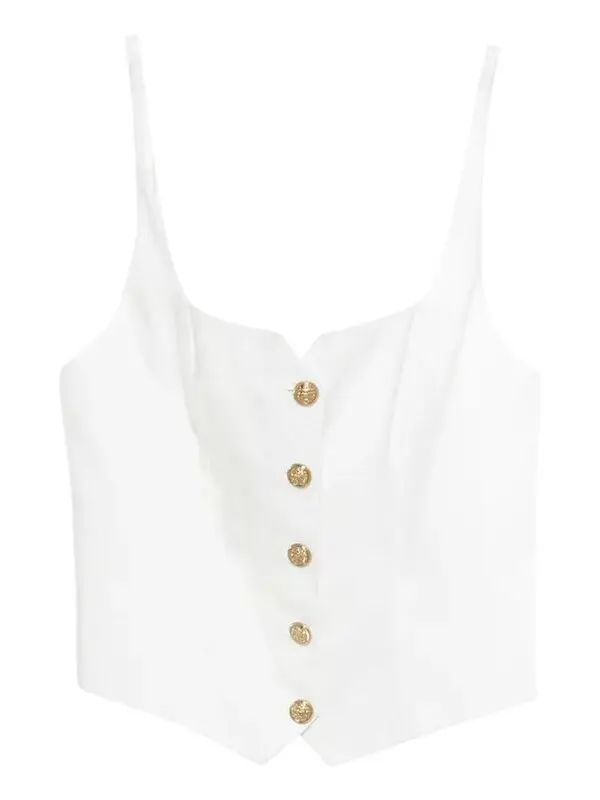 Alice + Olivia Button Tank Top - White
