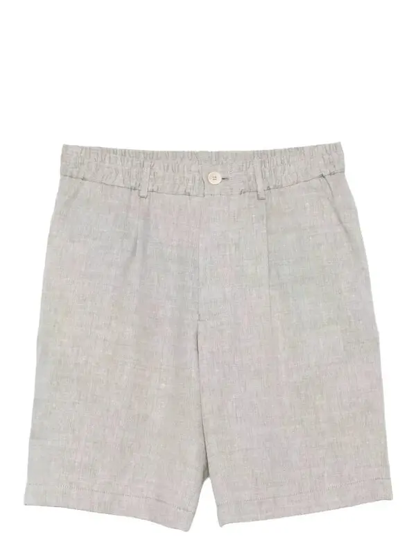 Brunello Cucinelli Herringbone Pleated Shorts - Grey