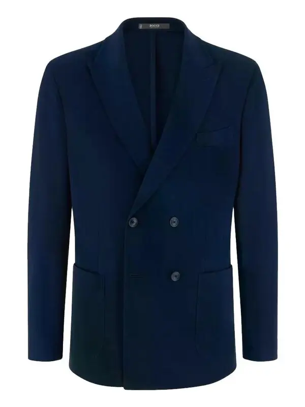 Boggi Milano Double-breasted Blazer - Blue