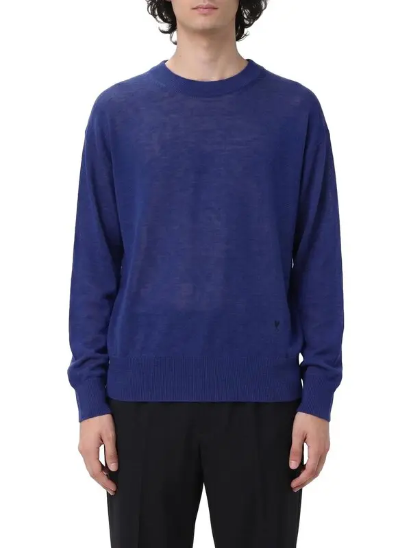 Ami Fine Knit Crewneck Sweater - Ink