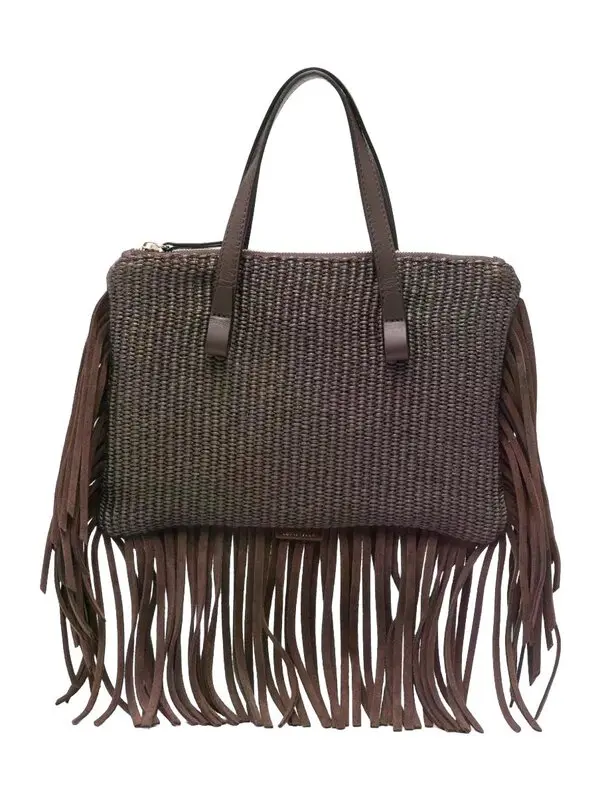 LORISTELLA Ruby Fringed Tote Bag - Brown