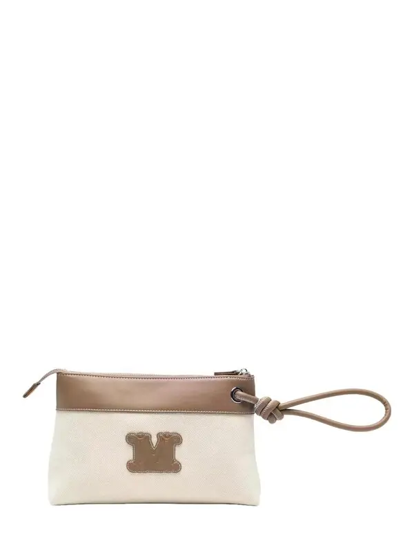 Max Mara Logo-patch Clutch - Neutrals