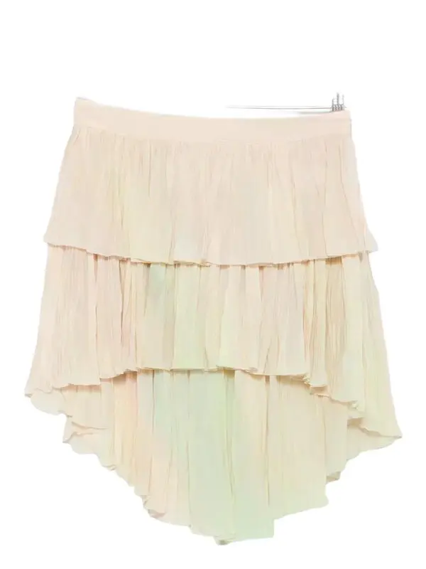 Blumarine Tiered Ruffled Mini Skirt - Neutrals