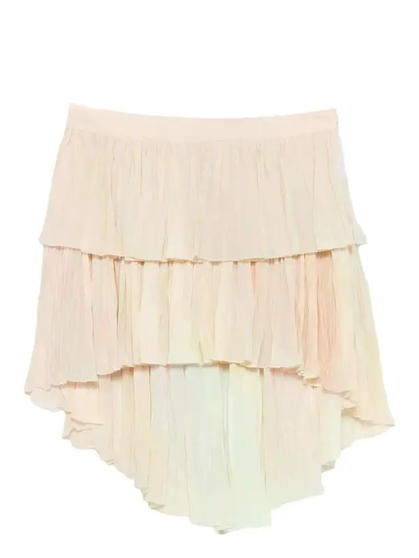 Blumarine Tiered Ruffled Mini Skirt - Neutrals