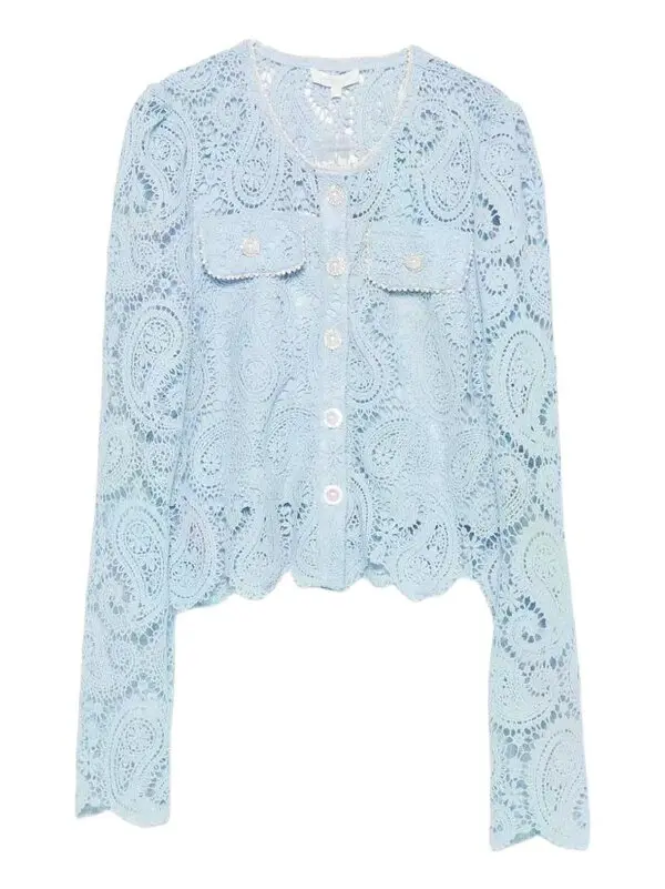 PAPER LACE Lace Scallop Shirt - Blue